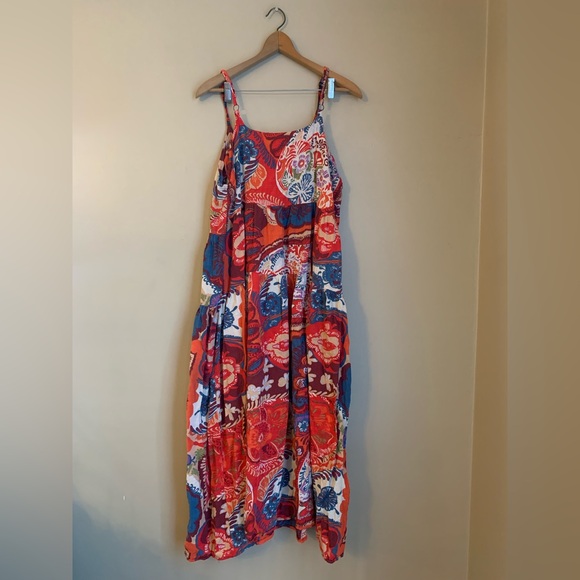 yesno | Dresses | Yesno Dress Colorful Floral Boho Tiered Sundress ...